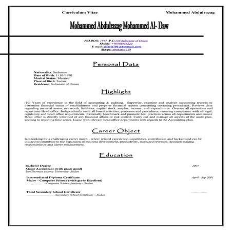 My Updated C.V | PDF