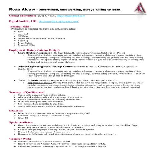 Roaa Resume 2016 | DOCX