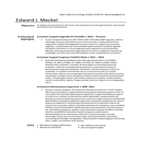 Ed Mackel Resume | PDF