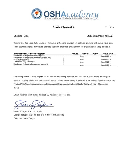 315485-OSHAcademy-Transcript | PDF