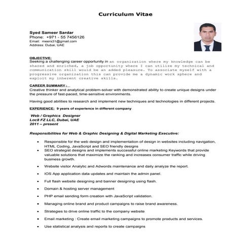 Sameer CV | PDF