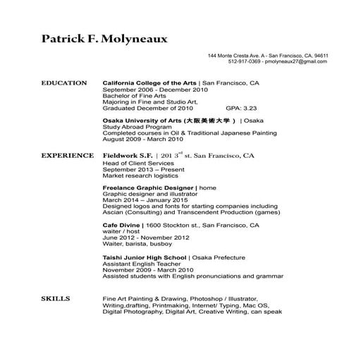 Resume Patrick | RTF