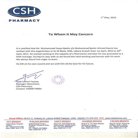 csh certificate | PDF