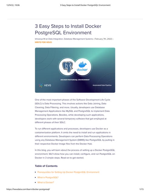 3 Easy Steps To Install Docker Postgresql Environment Pdf