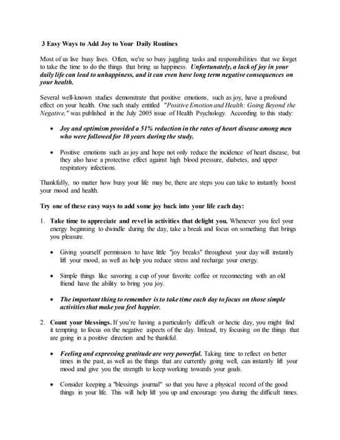 4 Ways to Find Joy in Everyday Moments.. | PDF