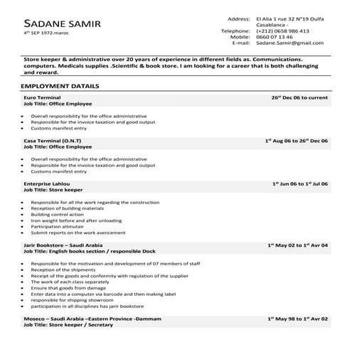 M Howard Resume 300115 | DOCX