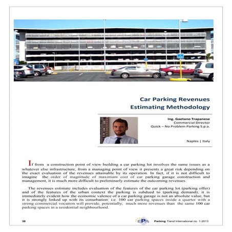 Car Parking Revenues Estimating Methodology | PDF