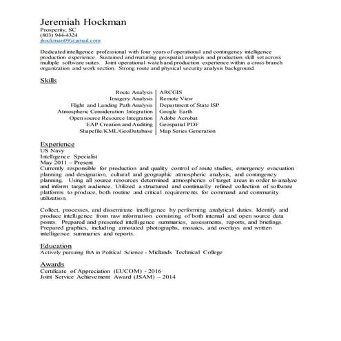 Hockman-Resume2016Draft2 | DOCX