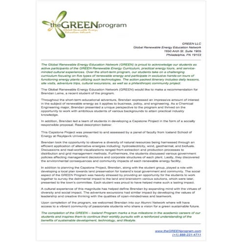 RecommendationLetter_Green | PDF