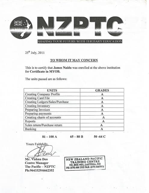 First year transcript-tafe | PDF