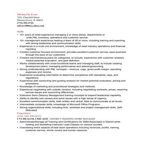 MICHAEL D FESER | RTF