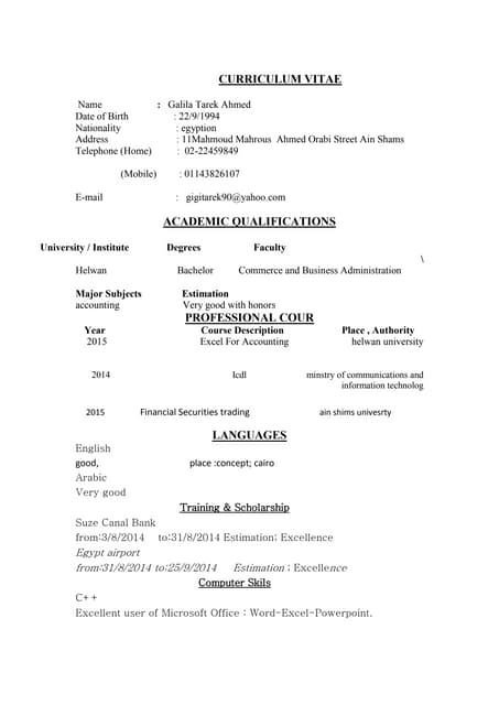 Sarah Ayman Afifi CV | PDF