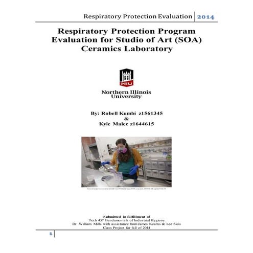 Tech 437 Respiratory Protection Program Evaluation for Studio of Art ...