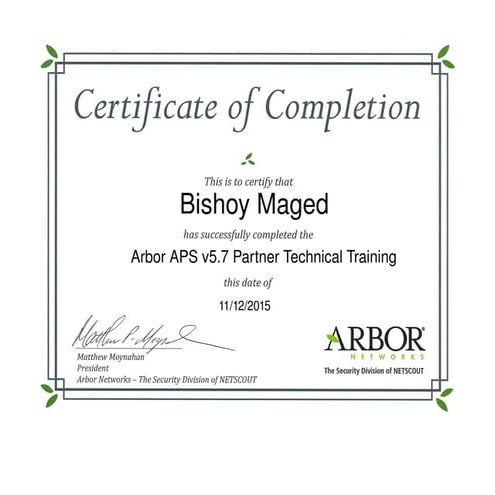 Arbor APS Certificate | PPT
