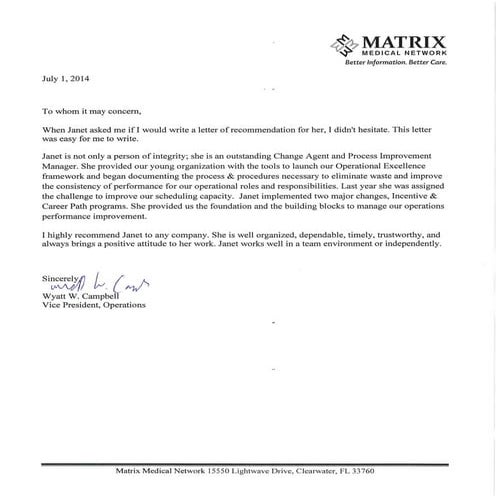 Ref Letter Matrix_Campbell | PDF