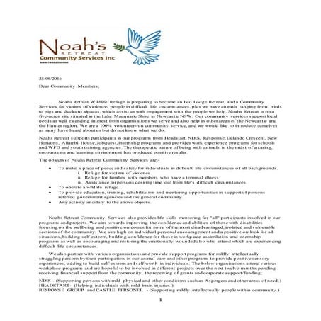 Noah's Retreat draft letter | DOCX
