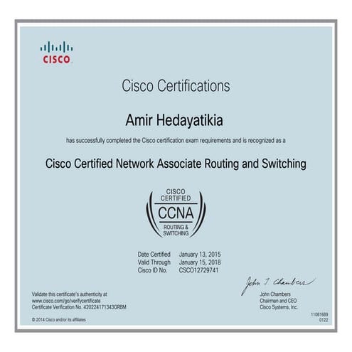 CCNA Certificate | PDF | Business | Business and Finance