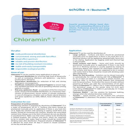 CHLORAMIN T_product information sheet (2) | PDF