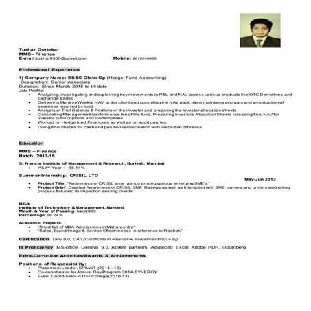 Tushar CV | PDF