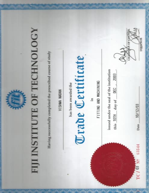 Trade Certificate | PDF