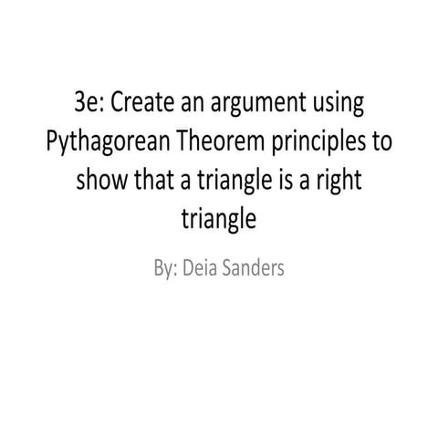 3e pythagorean theorem | PPTX
