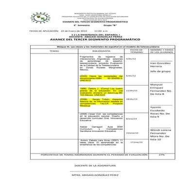 3er. avance programatico | PDF