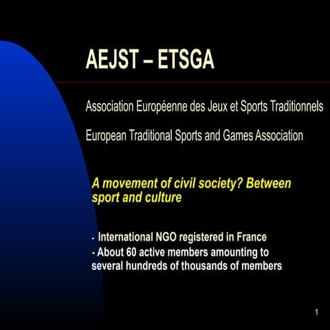 European Traditional Sports and Games Association - Guy Jaouen | PPT
