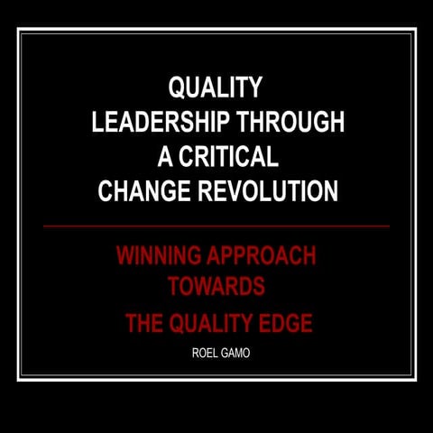 QUALITY LEADERSHIP | PPT
