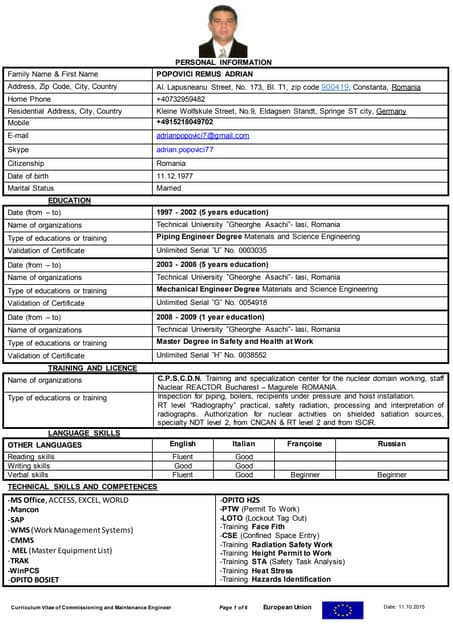 RESUME-Piping Design Engineer - 13+Years Exp | PDF