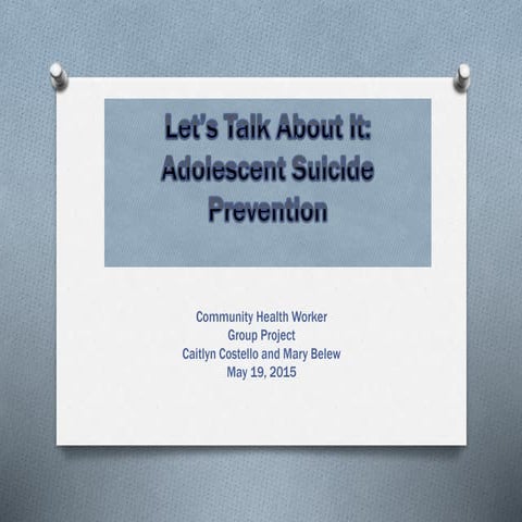 Power Point_Suicide Prevention HS Seniors | PPTX