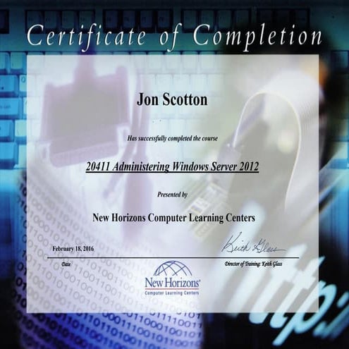 Jonathan Scotton, 20410 Certificate of Completion | PDF