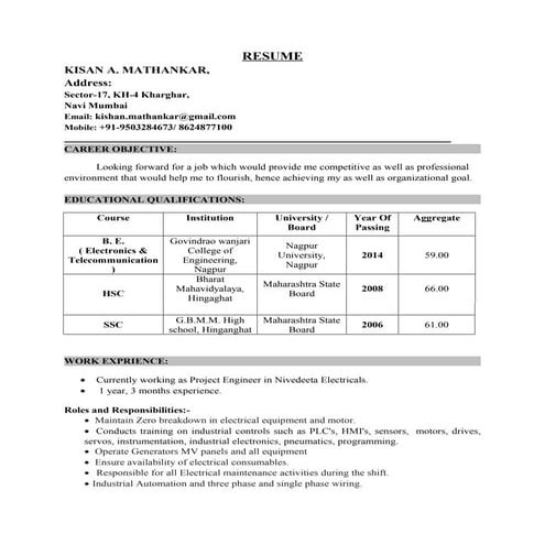 KISHAN RESUME | DOC