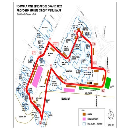 Proposed SG F1 GP Street Circuit Map - 2004 | PDF