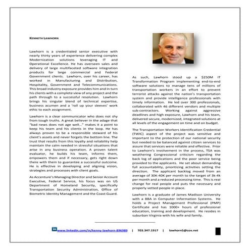 Kenneth Lawhorn Bio | PDF