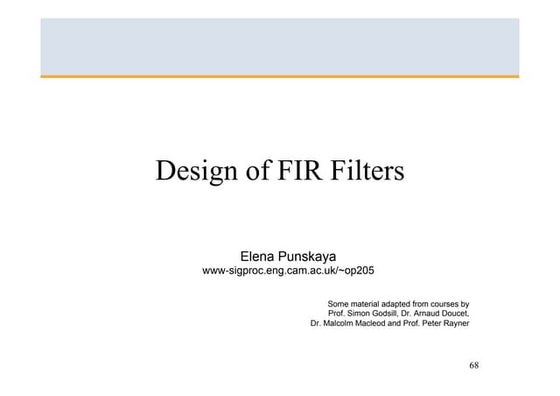 Windowing Techniques Of Fir Filter Design Pptx Digital Audio Computer Software And