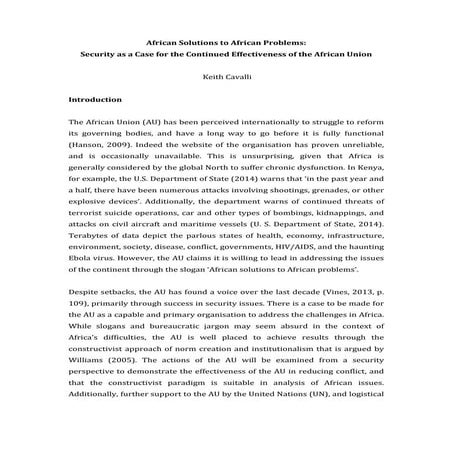 African Solutions to African Problems | PDF