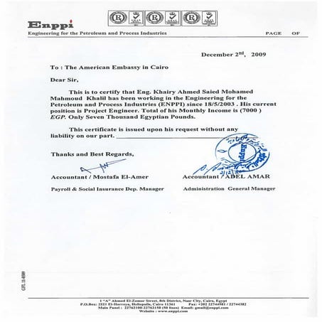 Enppi Old Letter (Project Engineer) | PDF