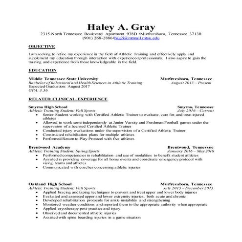 Generic Resume (ATHT Revised) | PDF