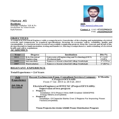 HAMZA ALI CV | DOCX