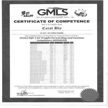 gmls certificate | PDF