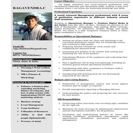 CV RAGA oper | PDF
