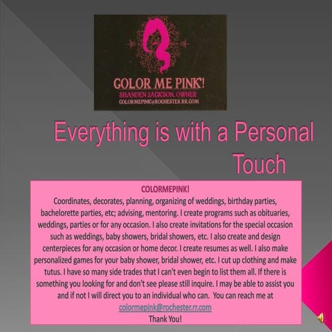 Color Me Pink Presentation | PPT