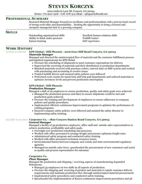 Koneeski Gregg RESUME1.3.1 | DOC | Manufacturing Industry | Industries