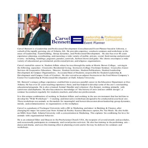 Carvel Bennett Professional Bio | DOCX
