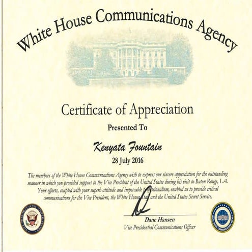 White House Communication Agency Appreciation | PPT