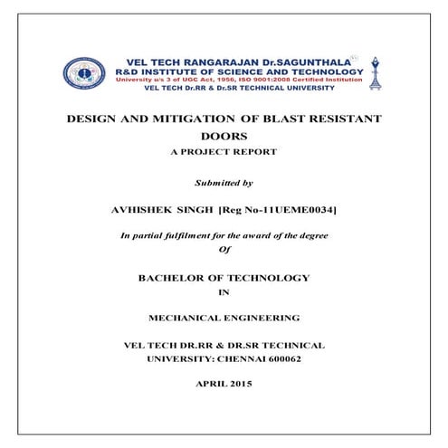 Design & Mitigation of blast resistant doors | PDF