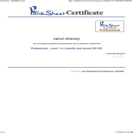 Linkedin - RankSheet | PDF
