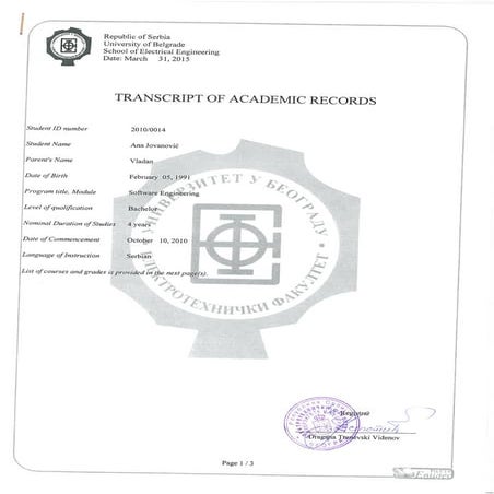 transcript of records | PDF