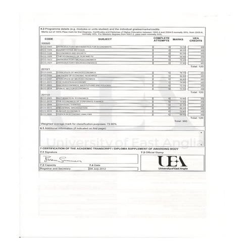 Bachelors Transcript Page 2 | PDF