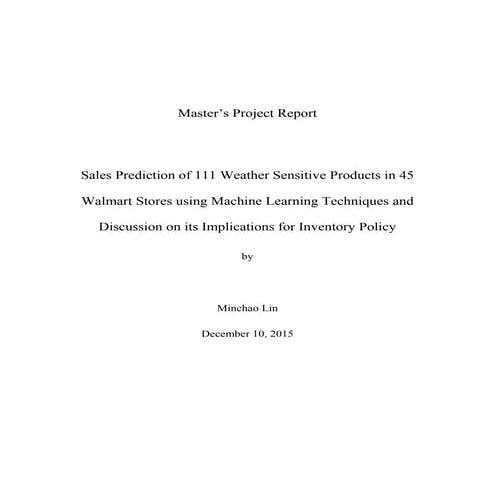 Master's Project Report - Minchao Lin | PDF